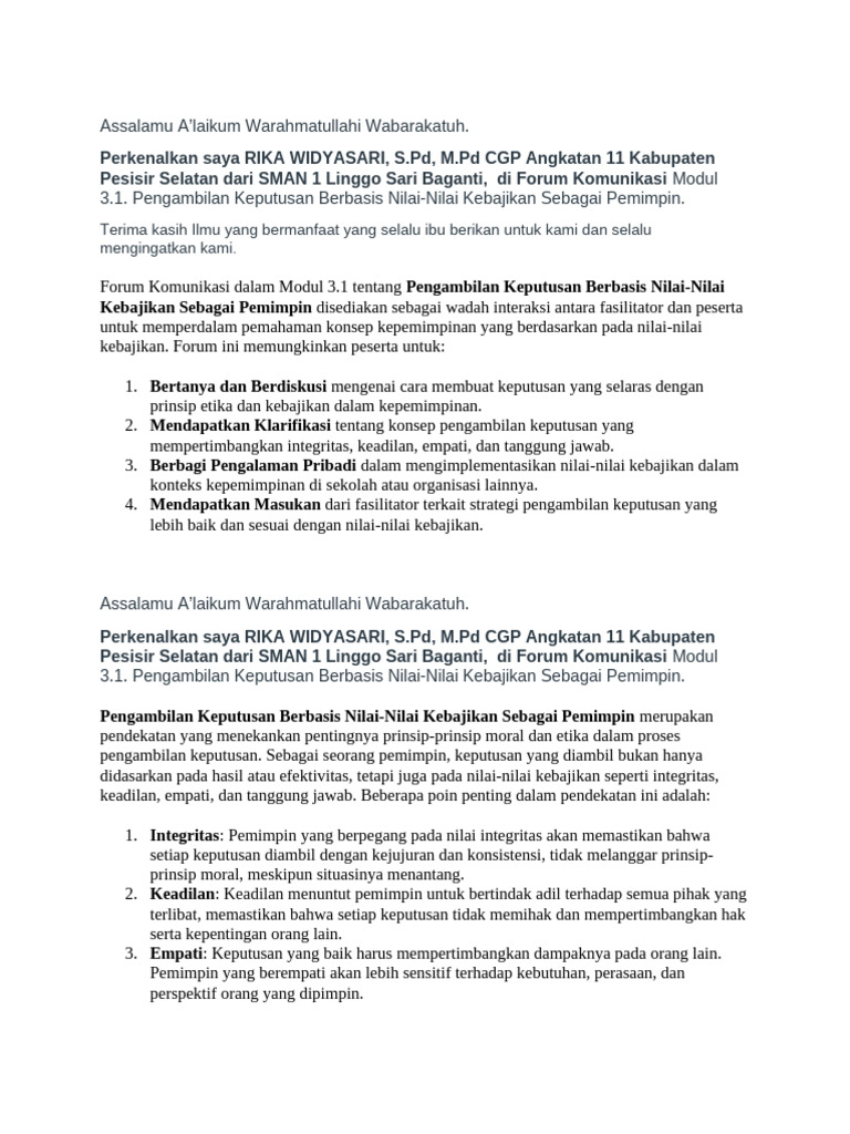 Mulai Diri Modul 3.1 | PDF | Karier & Perkembangan | Pengembangan Diri