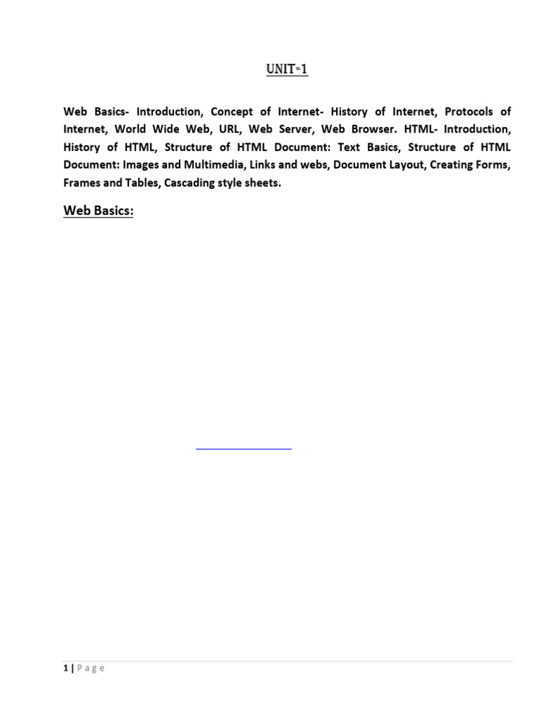WT Unit-1 To 5 | PDF | World Wide Web | Internet & Web