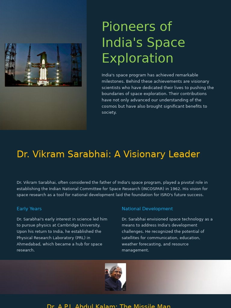 Pioneers-of-Indias-Space-Exploration (1) (Autosaved) Final | PDF | Space Programs | Space ...