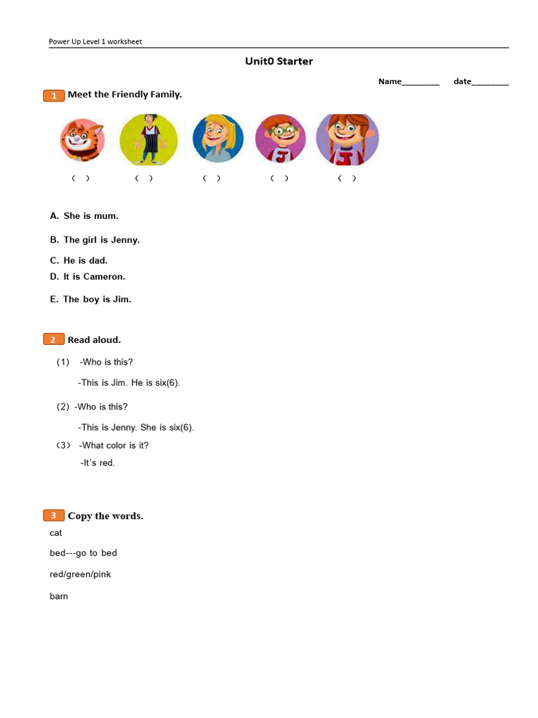 PU1-U0 Vocabulary 1 | PDF