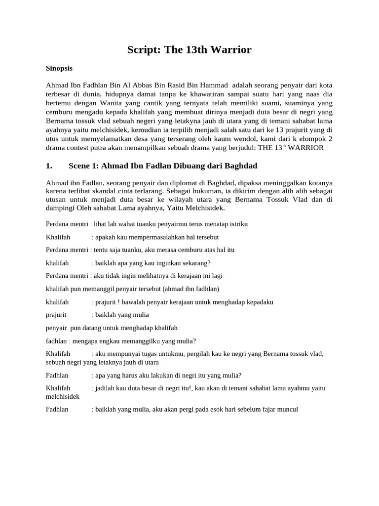 Script 13Th Warrior | PDF