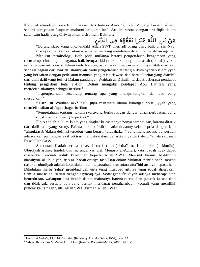 Pengertian Fiqih Ibadah | PDF | Agama & Spiritualitas