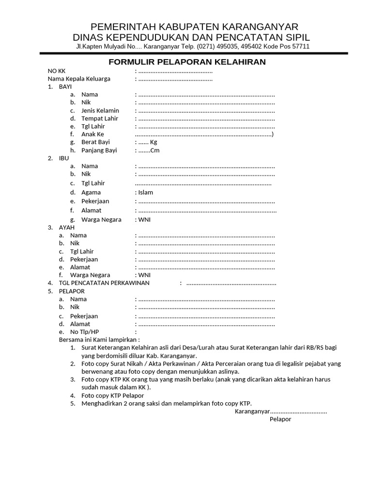 Formulir Permohonan Akte | PDF