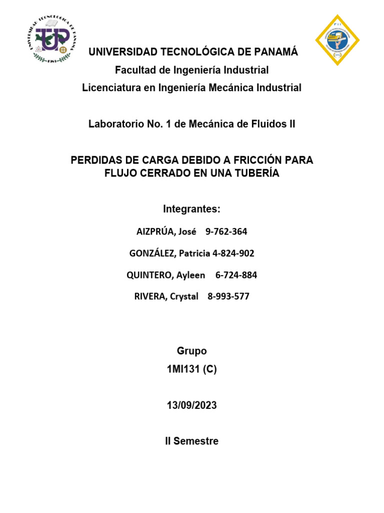 Lab 1 - MecFlu | PDF | Mecánica | Mecánica de Medios Continuos