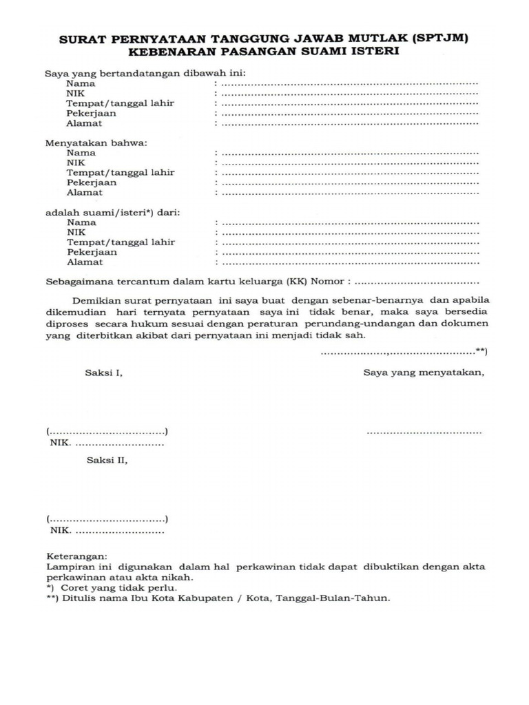 SPTJM Suami Istri | PDF