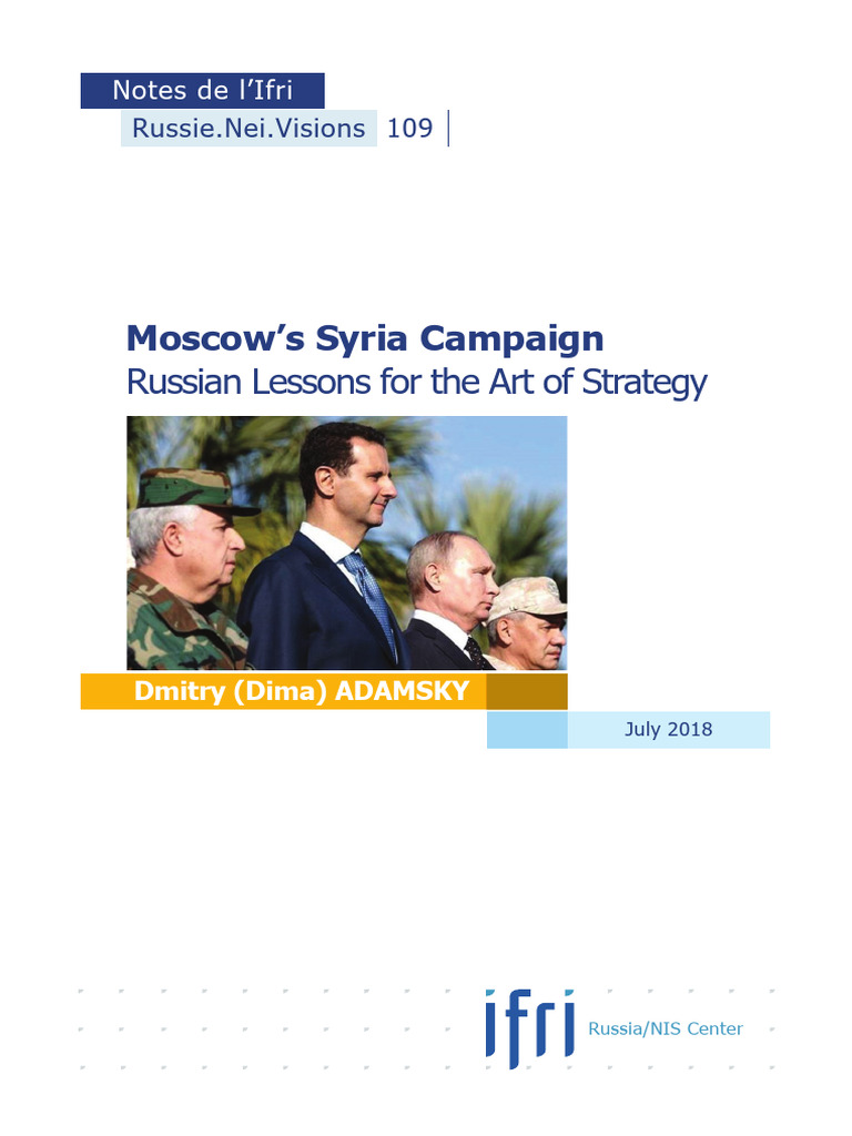 RNV 109 Adamsky Moscow Syria Campaign 2018 | PDF | National Security | International Security