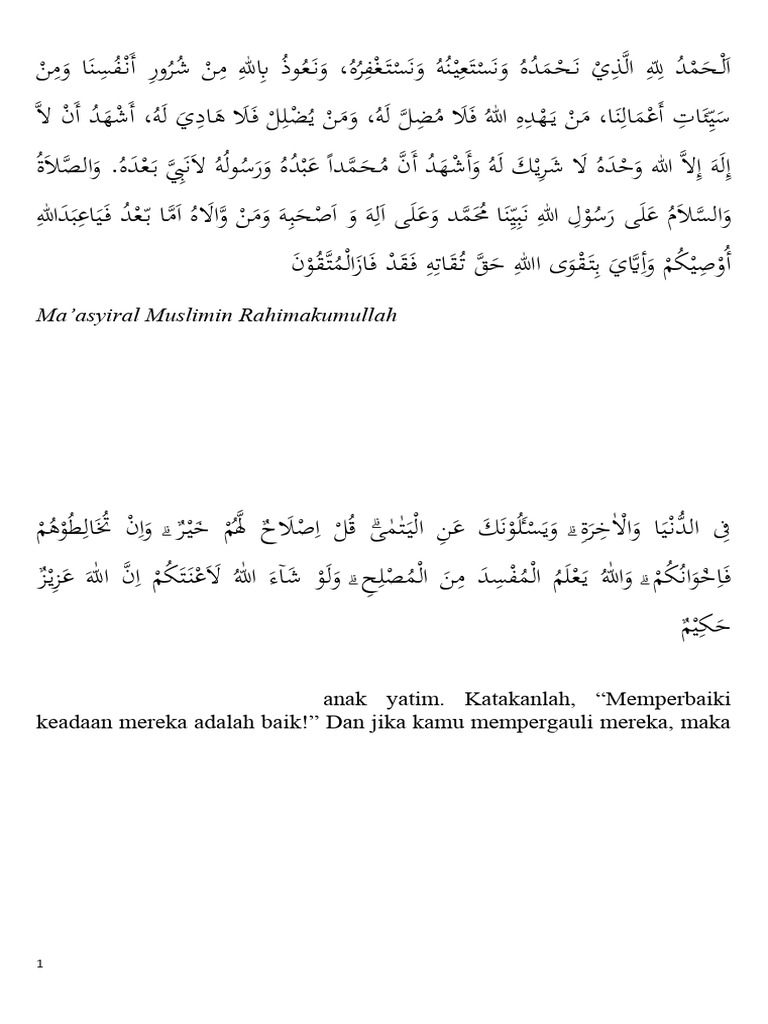 Khutbah Jumat Muharram Awing | PDF | Agama & Spiritualitas