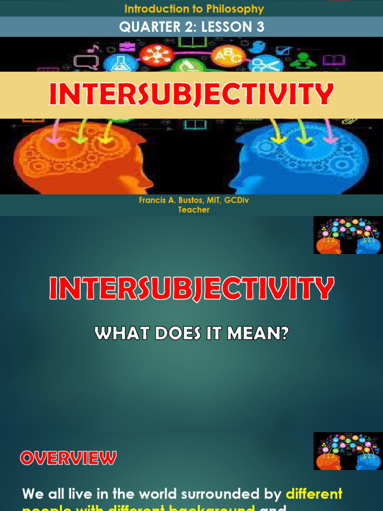 Intro To Philosophy - Intersubjectivity Quarter 2 - Lesson 3 | PDF ...