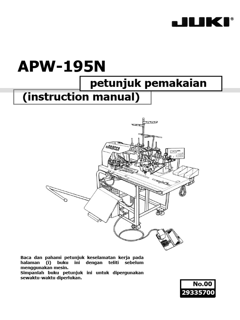 Juki APW-195N Manual Operasi, Bahasa Indonesia | PDF