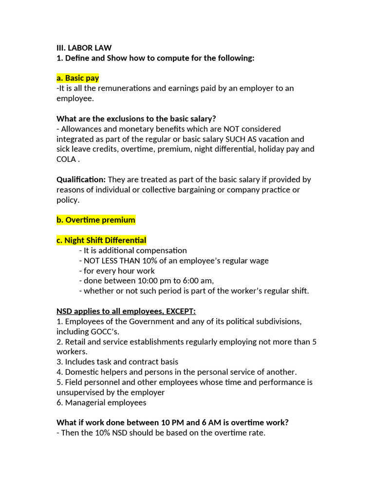 Labor Law | PDF | Employment | Salary