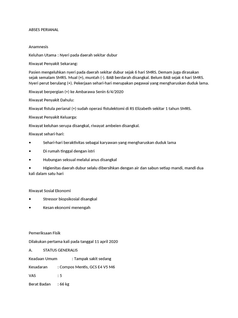 Penanganan Abses Perianal pada Pasien | PDF | Memasak, Makanan ...