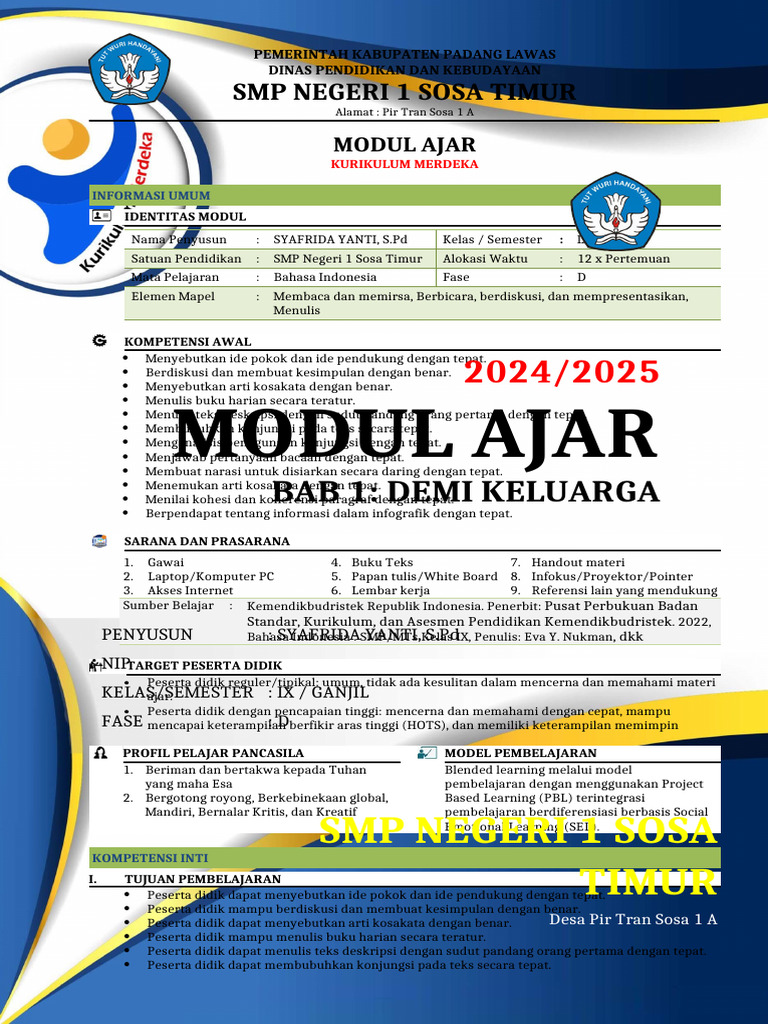 Modul Ajar Bab 1 Syfr | PDF