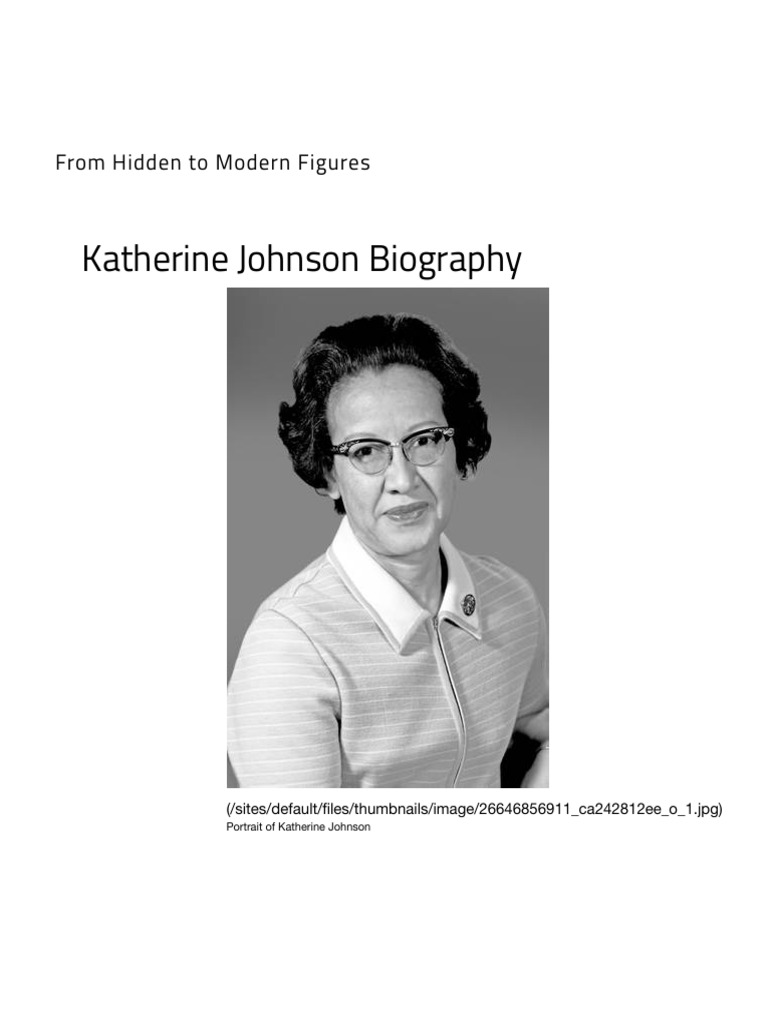 Katherine Johnson: NASA Math Pioneer | PDF | Katherine Johnson ...