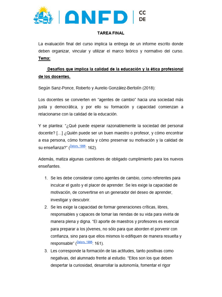 Tarea Final 2024 | PDF | Maestros | Enseñando