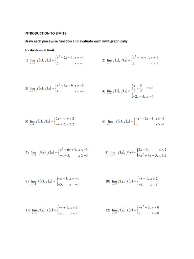 Intro To Limits 1 | PDF