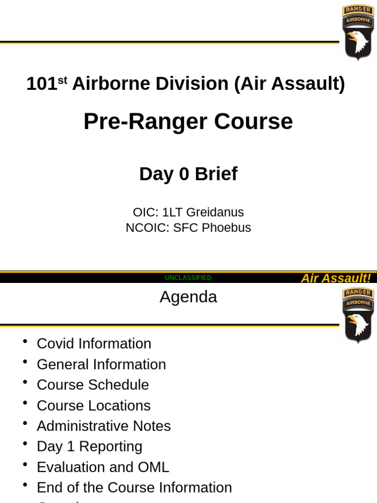 Pre-Ranger Day 0 Brief | PDF