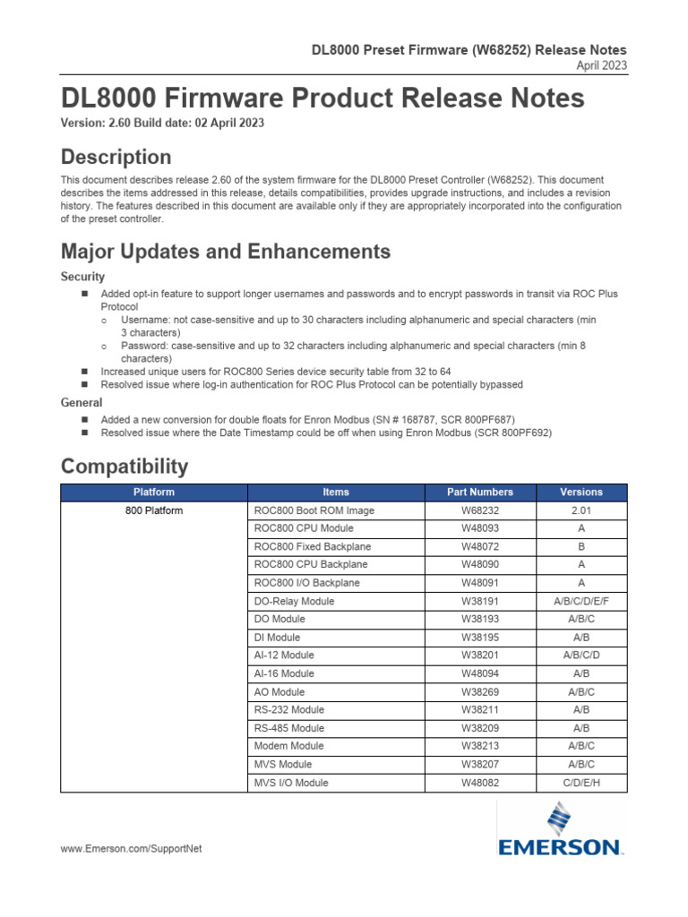 ReleaseNotes - W68252 DL8000 2.60 (April-2023) | PDF | Password ...