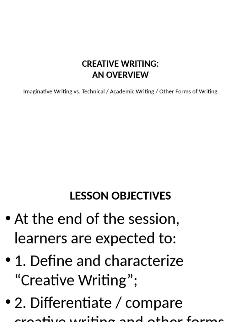Creative Writig vs. Other Formsof Writing | PDF