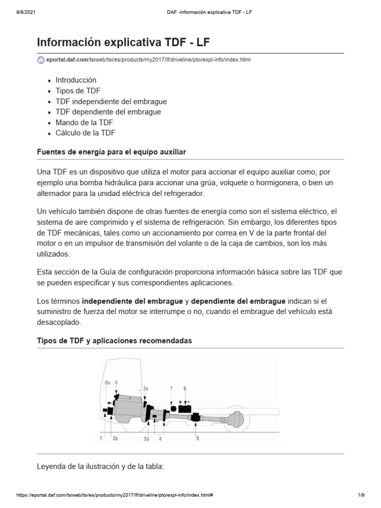 DAF - Información Explicativa TDF - LF | PDF | Embrague | Motores