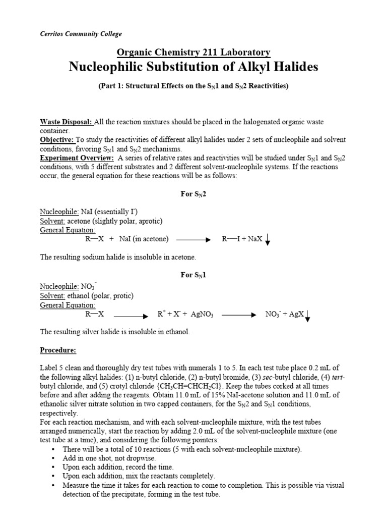 9a - Nucleophilic Substitution Part 1 | PDF | Chemistry | Organic Chemistry