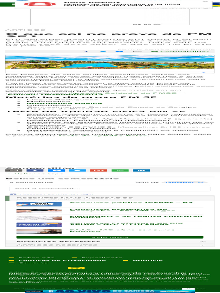 O que cai na prova da PM SE Como estudar para PM SE - Dicas | PDF