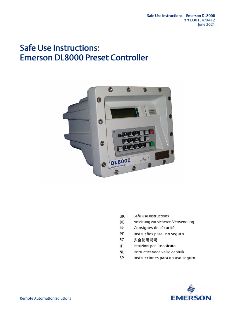 Manuals Guides Dl8000 Preset Controller Safe Use Instructions en ...