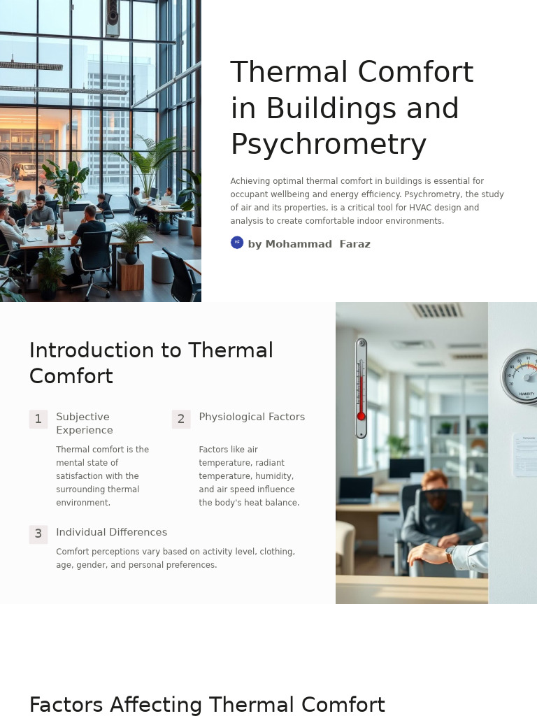 Thermal Comfort in Building Design | PDF | Humidity | Thermodynamics