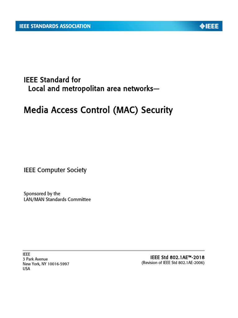 8021AE-2018-Media Access Control (MAC) Security | PDF | Computer ...