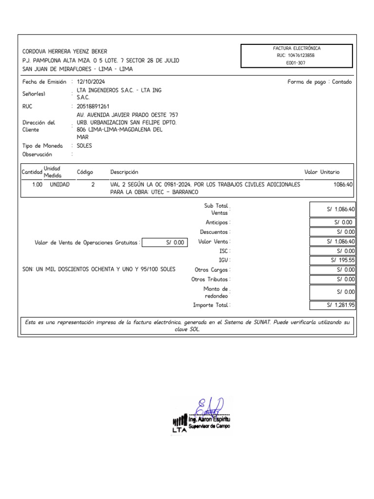 E001-307 - Val 02 Yeenz - Oc 0981-2024 | PDF | Tecnología bancaria | Pagos
