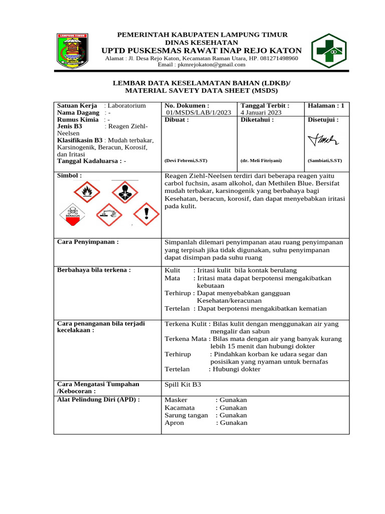 LDKB: Reagen, Alkohol, Bayclin | PDF