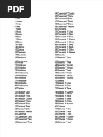 Numeros Al Ingles y Español de 1 Al 100 | PDF