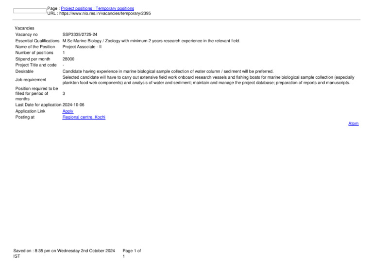 Project Positions Temporary Positions | PDF