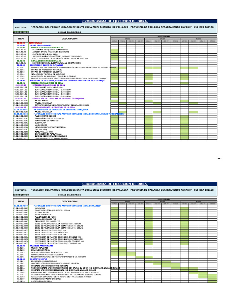 Cronograma de Ejecucion | PDF
