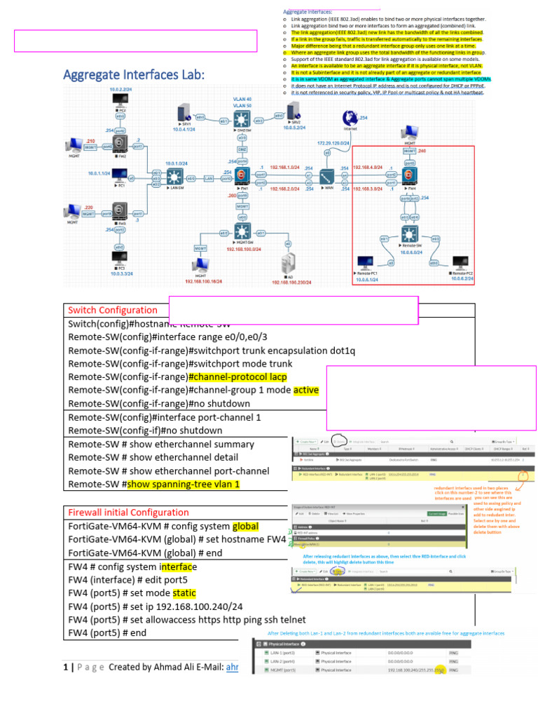 21 Aggregate+Interfaces Fortigate | PDF | Ip Address | Domain Name System