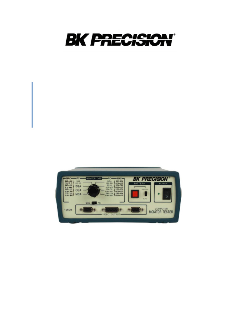 1280B - Manual Benchtop Computer Monitor Generator | PDF | Electricity ...