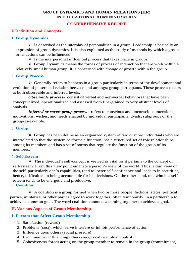 Group Dynamics and Human Resources | PDF | Nonverbal Communication ...