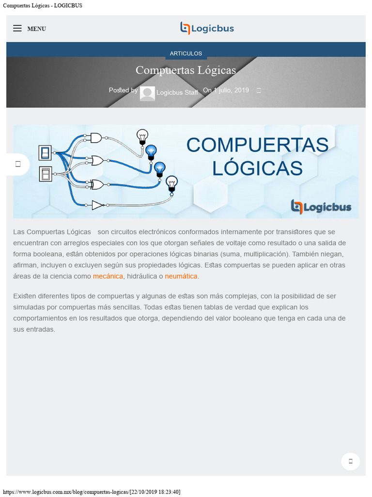 LO Compuertas Lógicas - LOGICBUS | PDF | Puerta lógica | Ingeniería ...