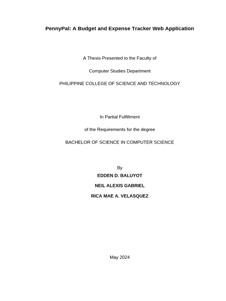 PennyPal Softcopy-1 | PDF | Usability | Software Development Process