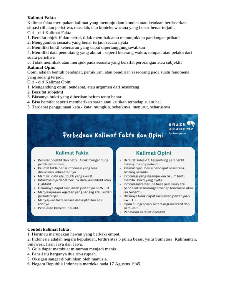 Kalimat Fakta | PDF