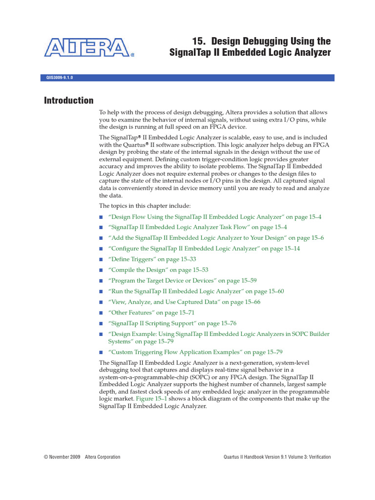 Design Debugging Using The SignalTap II Embedded Logic Analyzer | PDF | Field Programmable Gate ...