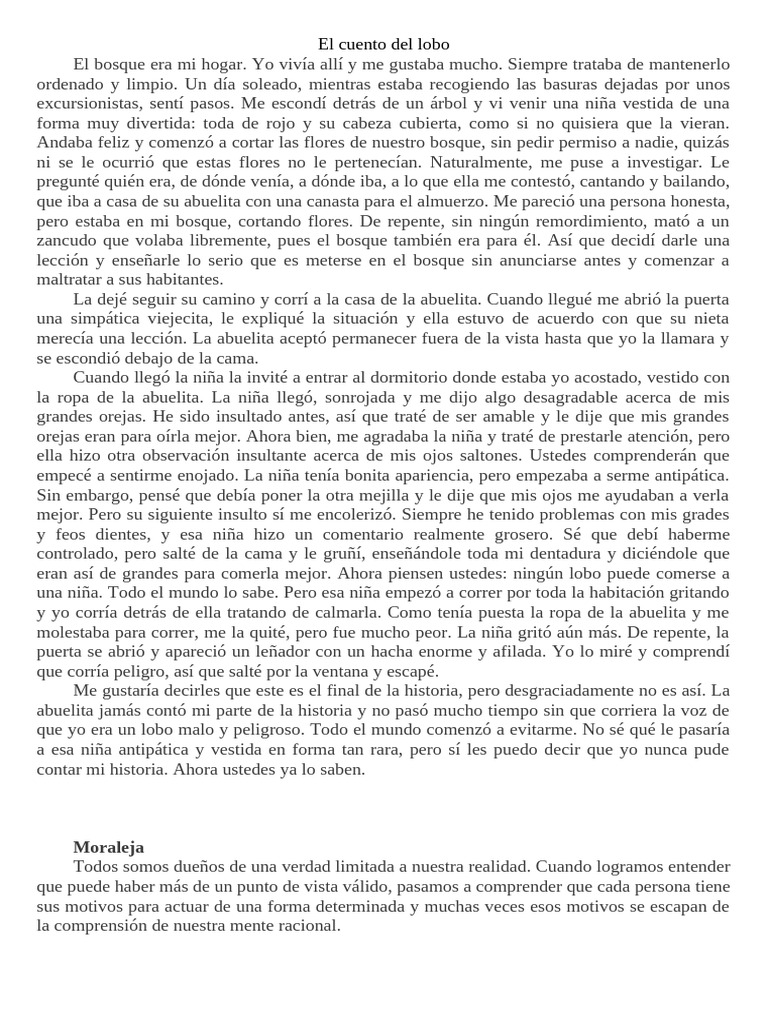 El Cuento Del Lobo | PDF | Ficción general