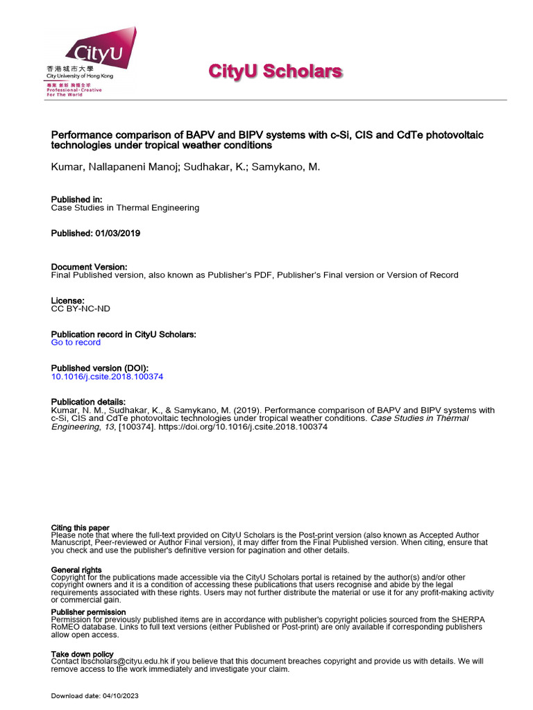 3 BAPV与BIPV性能比较 | PDF | Photovoltaics | Photovoltaic System