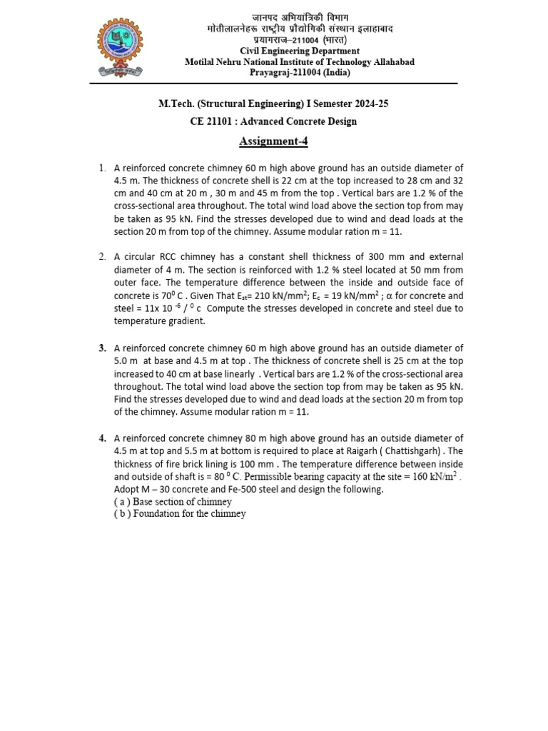 Advanced Concrete Design Assignments | PDF | Technology & Engineering