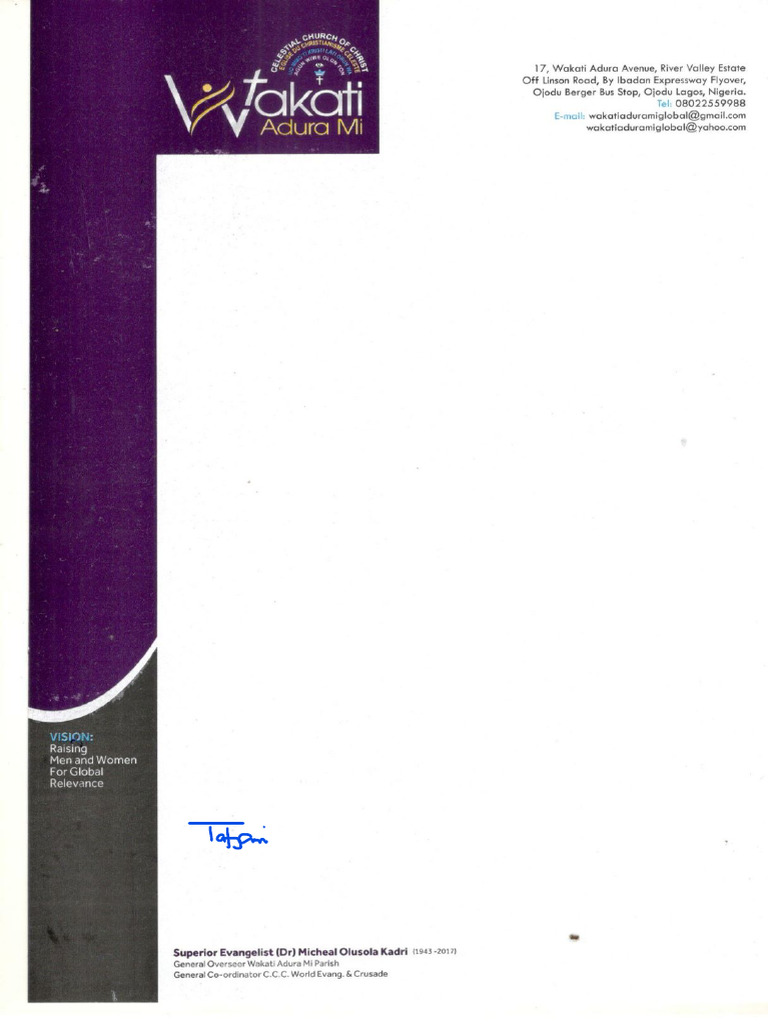 WAM Choir Letter - Ifeloju | PDF | Religion & Spirituality | Poetry