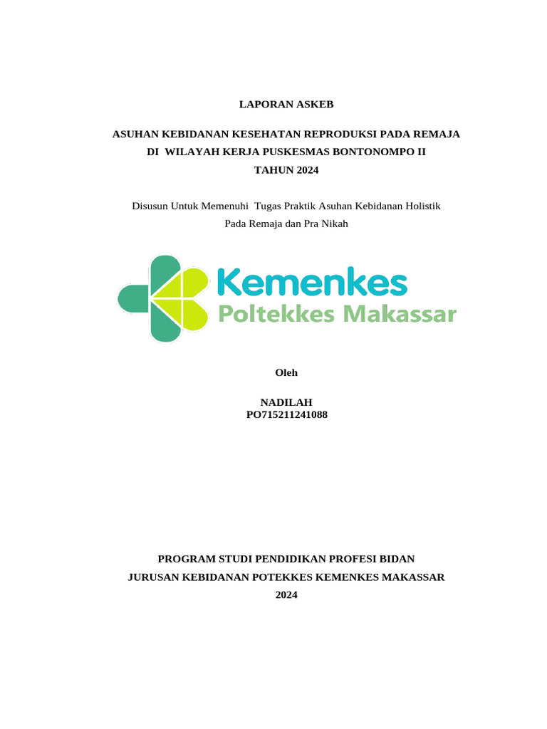 088 - NADILAH - LAPORAN ASKEB REMAJA Dengan KEK | PDF