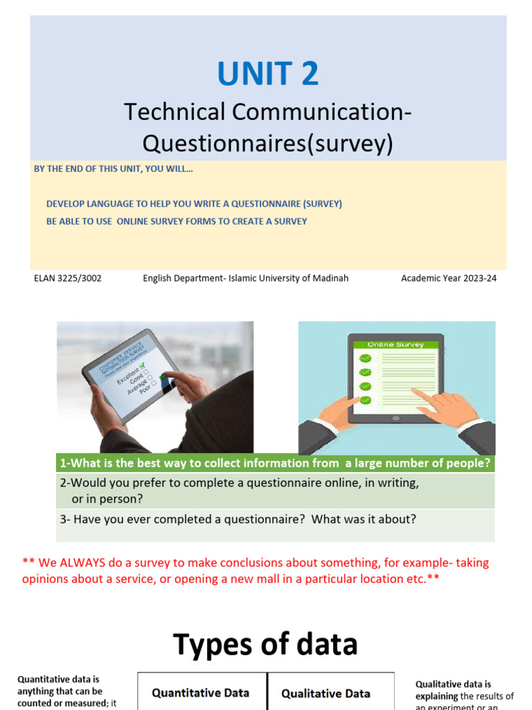 TERW-Unit 2 - Questionnaires | PDF | Quantitative Research | Qualitative Research