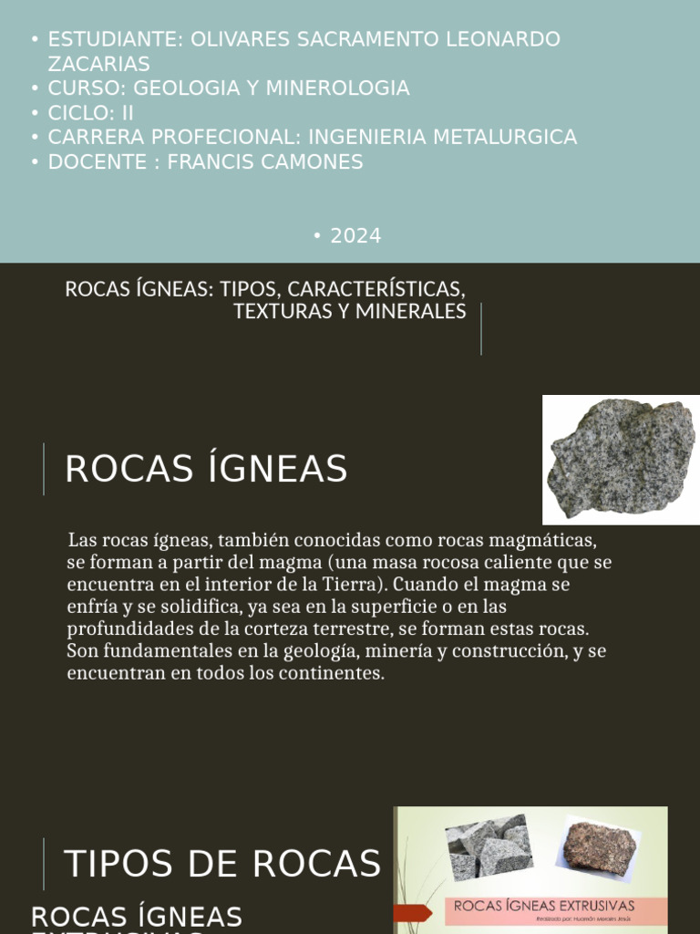 Rocas Ígneas | PDF | Roca ígnea | Roca (geología)