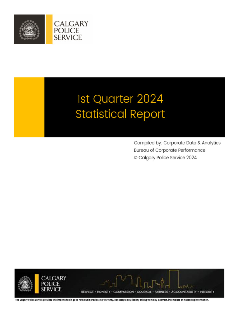 Quarterly Statistical Report Q1 - 2024 | PDF | Violent Crime | Crimes