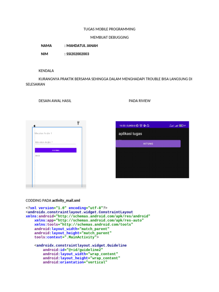 Tugas Mobile Programming | PDF | Mobile Computers | Software Engineering