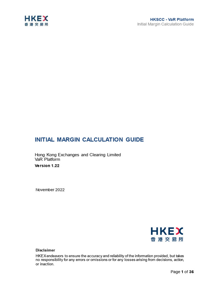 HKSCC VaR Platform Margin Guide | PDF | Value At Risk | Margin (Finance)